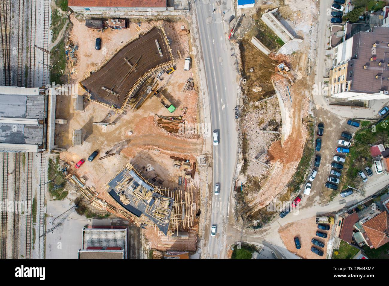 Aerial photo taken on April 11, 2023 shows construction of the IX ...