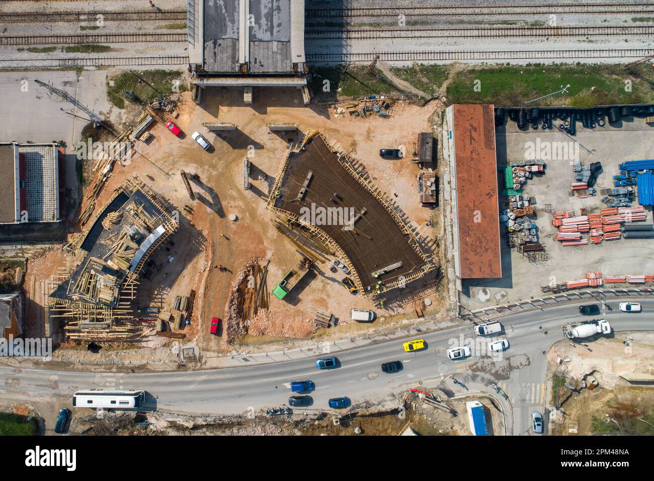 Aerial photo taken on April 11, 2023 shows construction of the IX ...