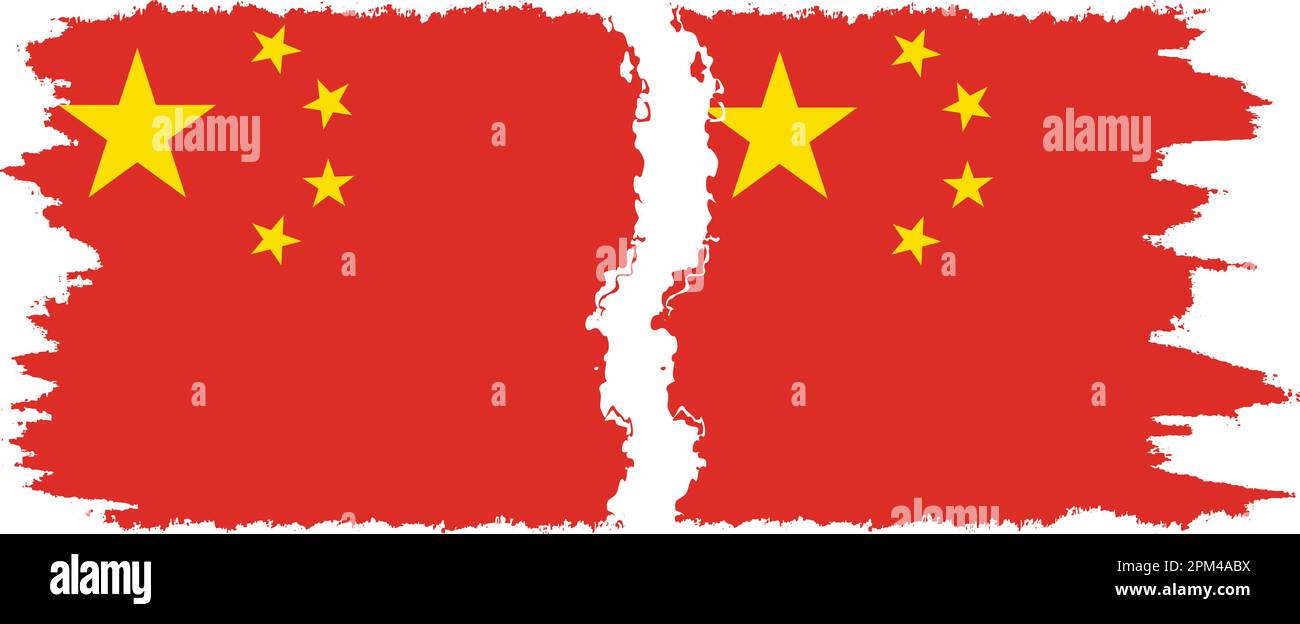 China and China grunge flags connection, vector Stock Vector Image ...