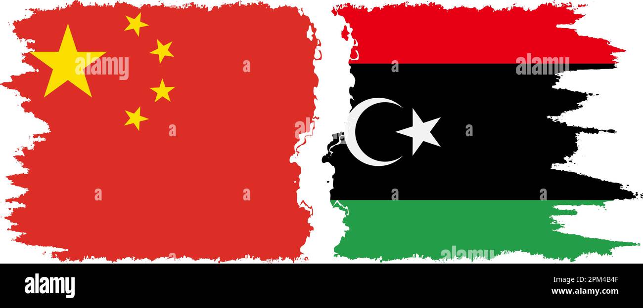 Libya and China grunge flags connection, vector Stock Vector Image ...