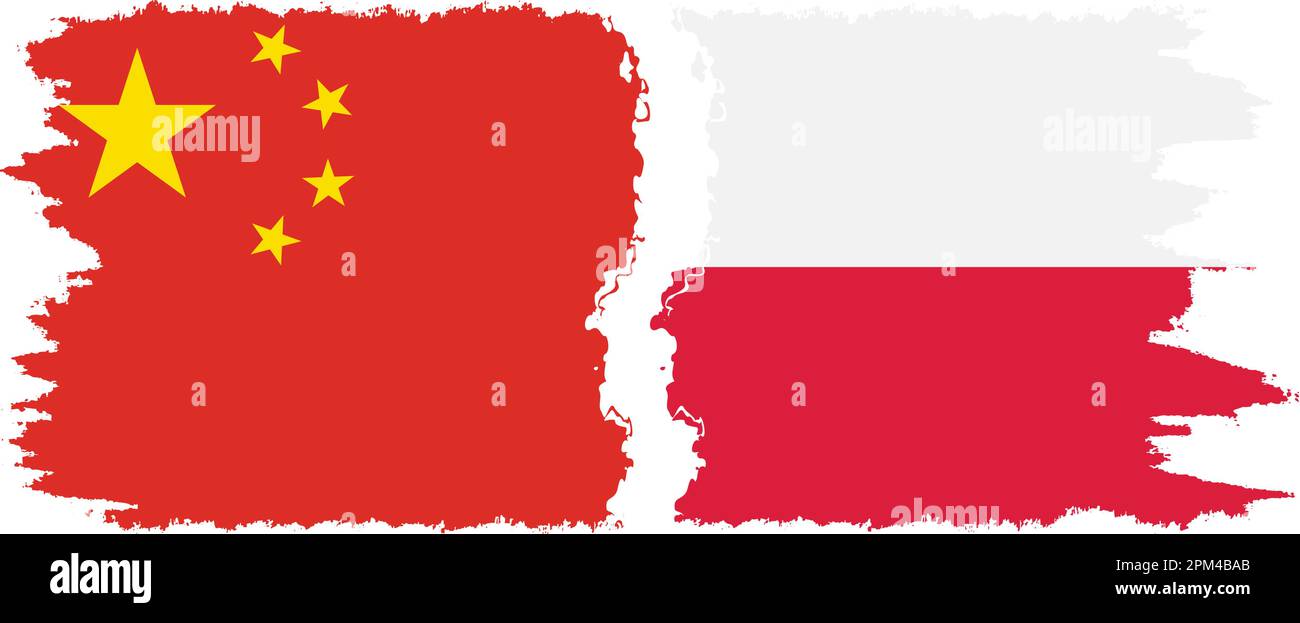 Poland and China grunge flags connection, vector Stock Vector Image ...