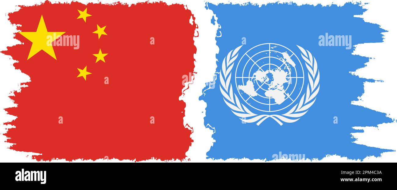 UN and China grunge flags connection, vector Stock Vector Image & Art ...