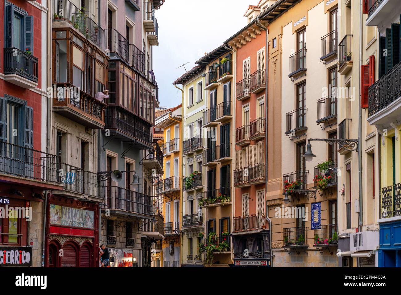 Pamplona, Navarra, SPAIN. The beautiful streets of the city of Pamplona ...