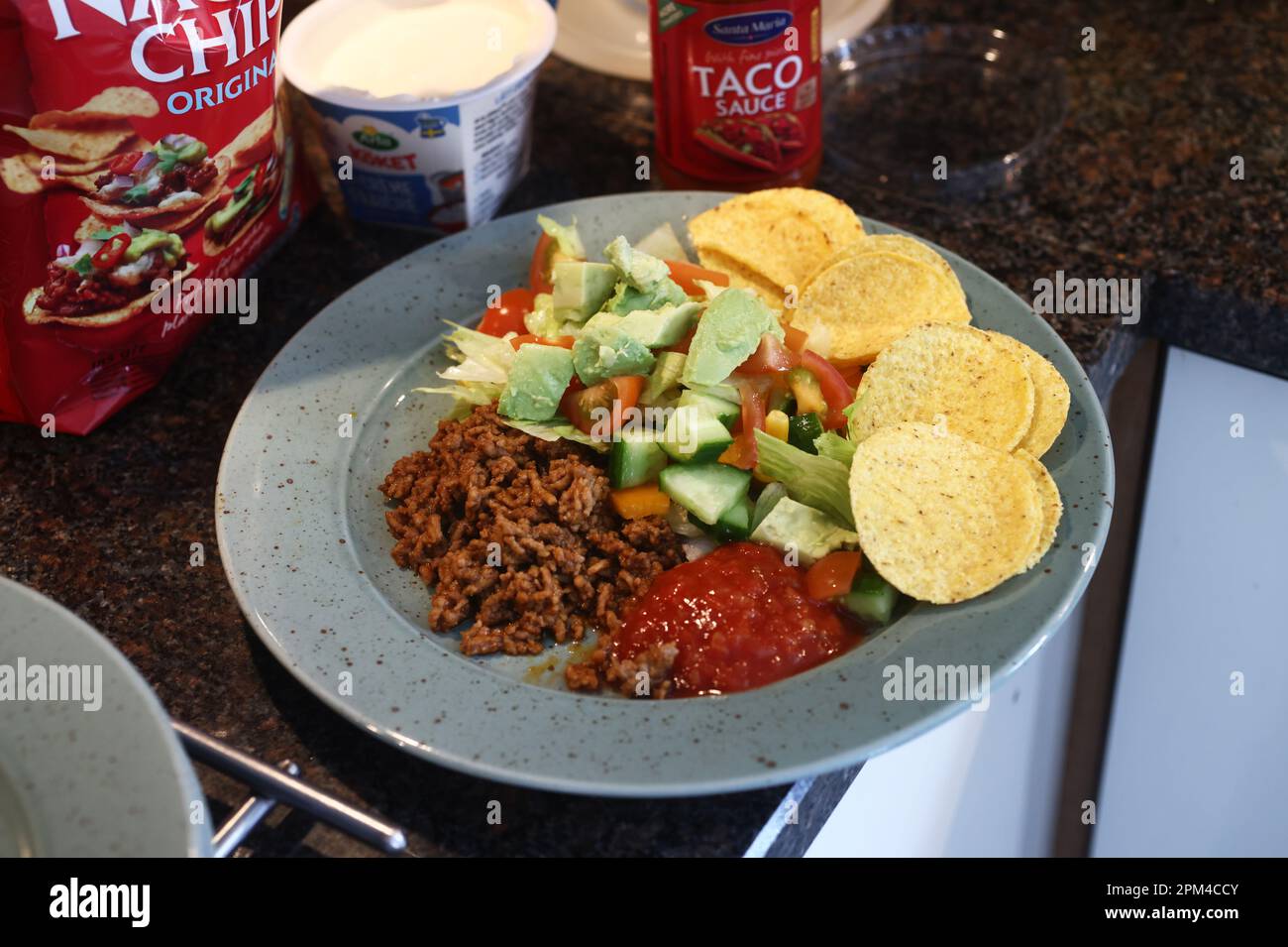 Taco lunch in a house Stock Photo - Alamy