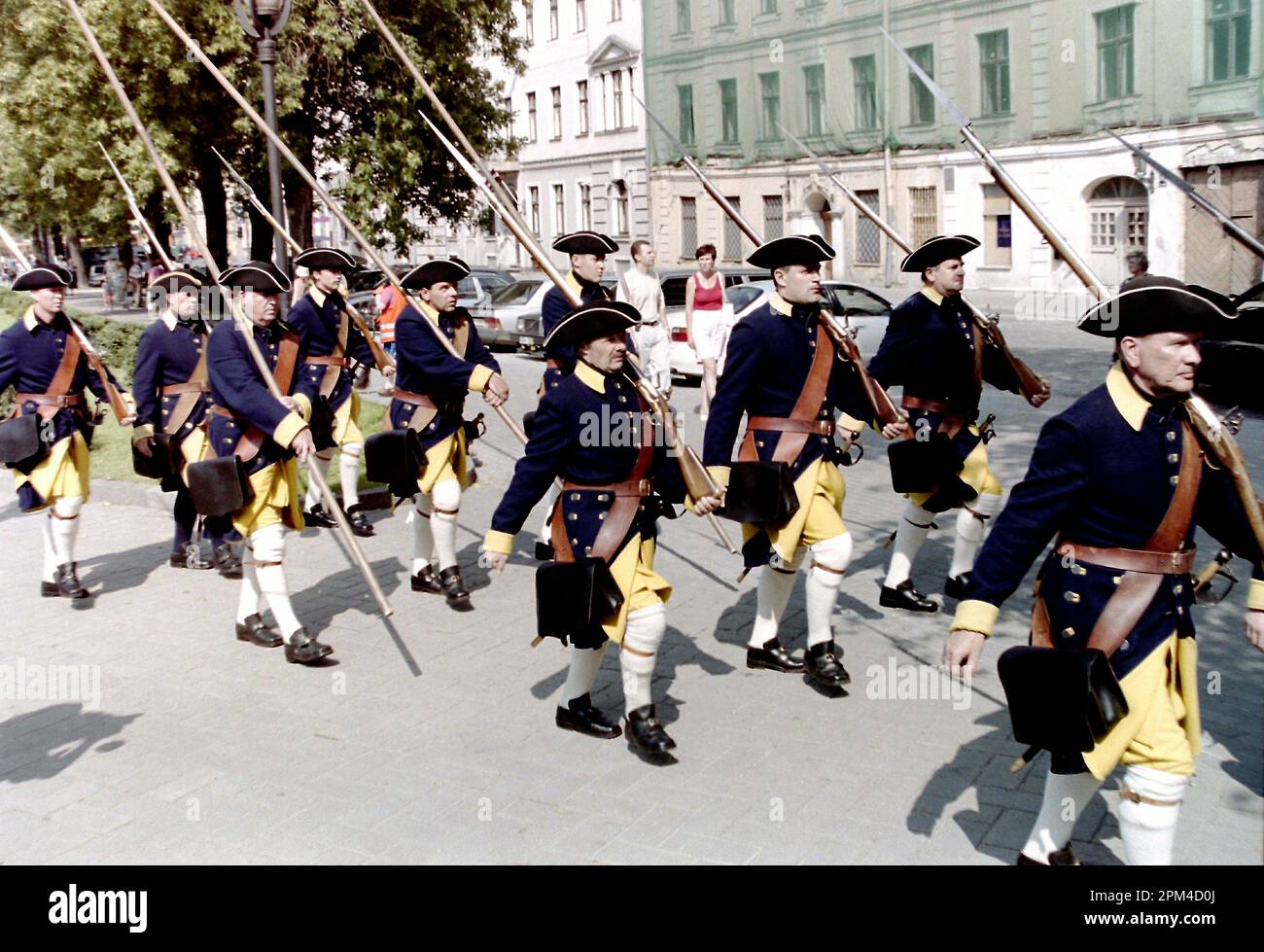 The Swedish Royal Guard on the streets of Riga during a visit to Latvia ...