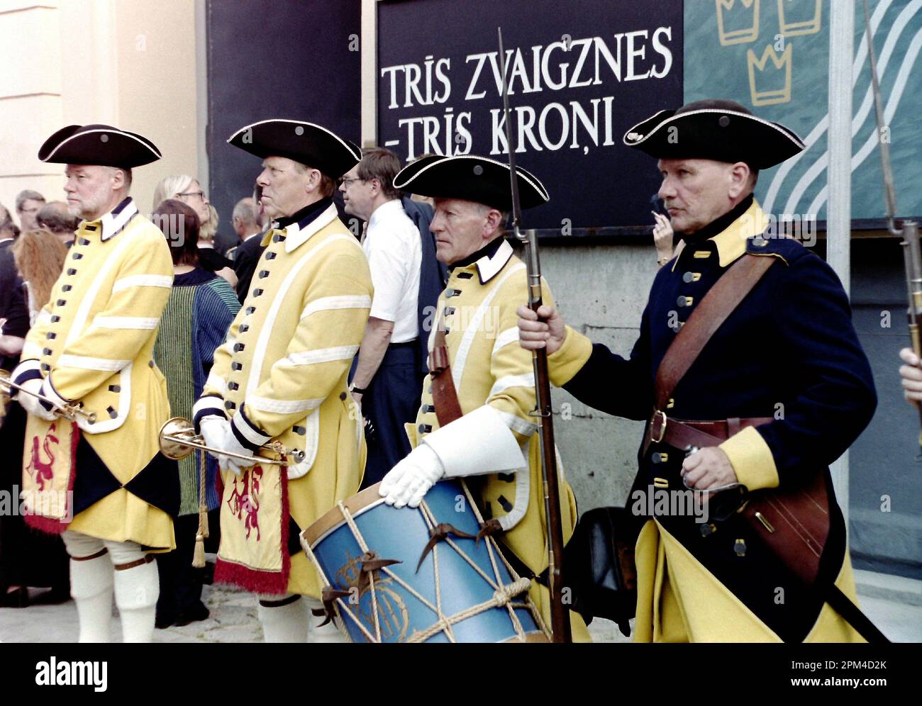 The Swedish Royal Guard on the streets of Riga during a visit to Latvia ...