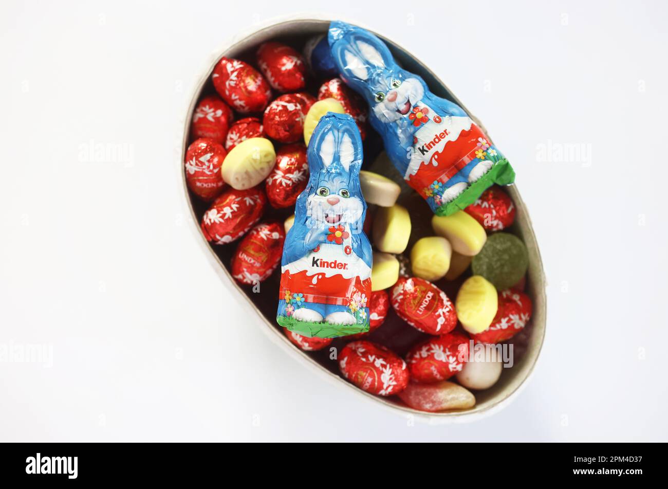Easter traditions, candy in an Easter egg Stock Photo - Alamy