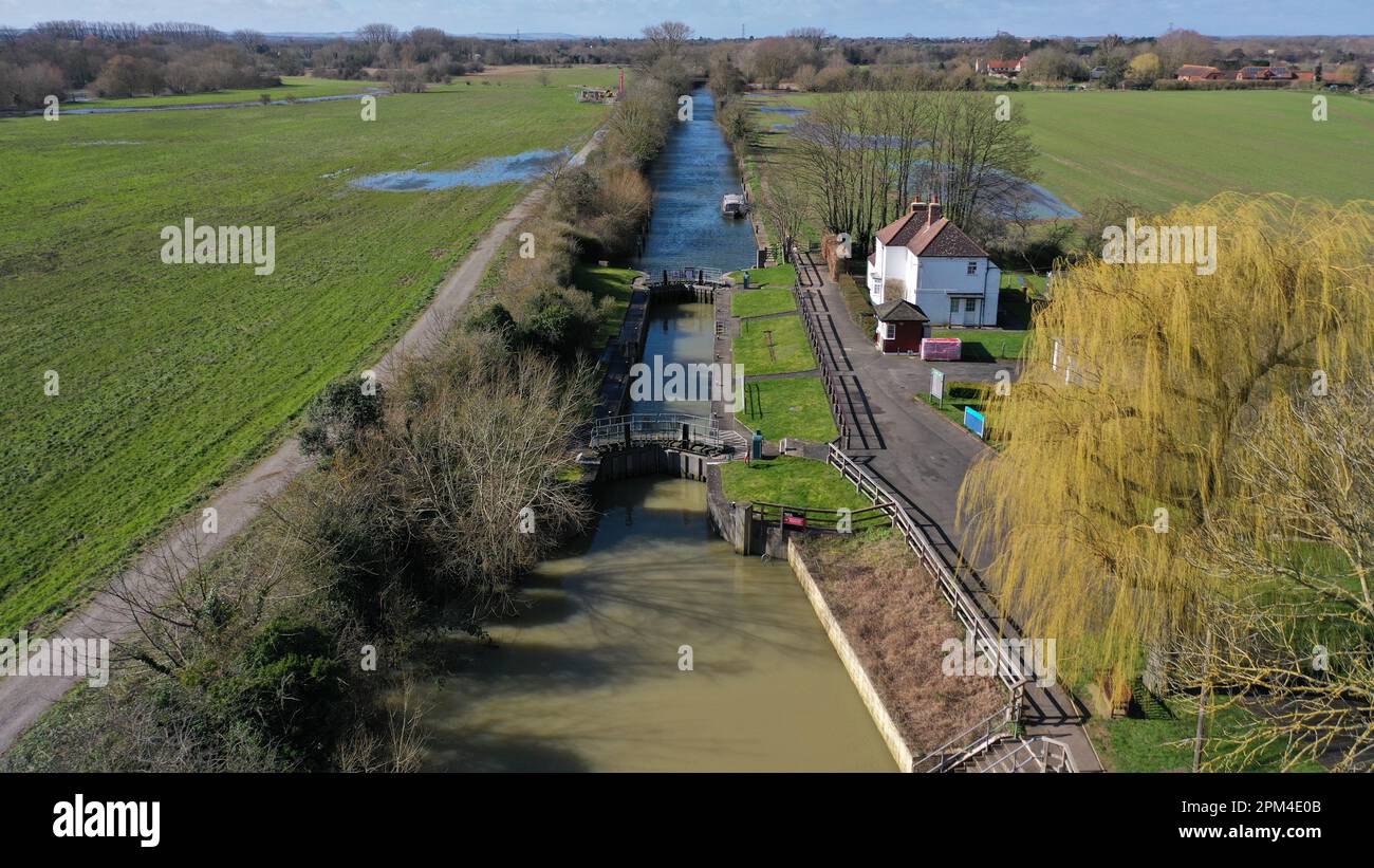 The view of Culham Lock on the River Thames in England, UK Stock Photo ...