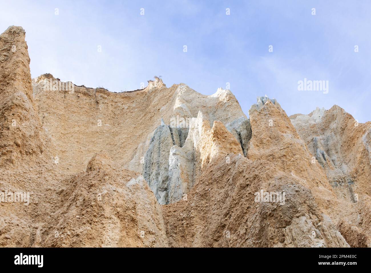 Clay rocks on the South Island of New Zealand. Natural attractions ...