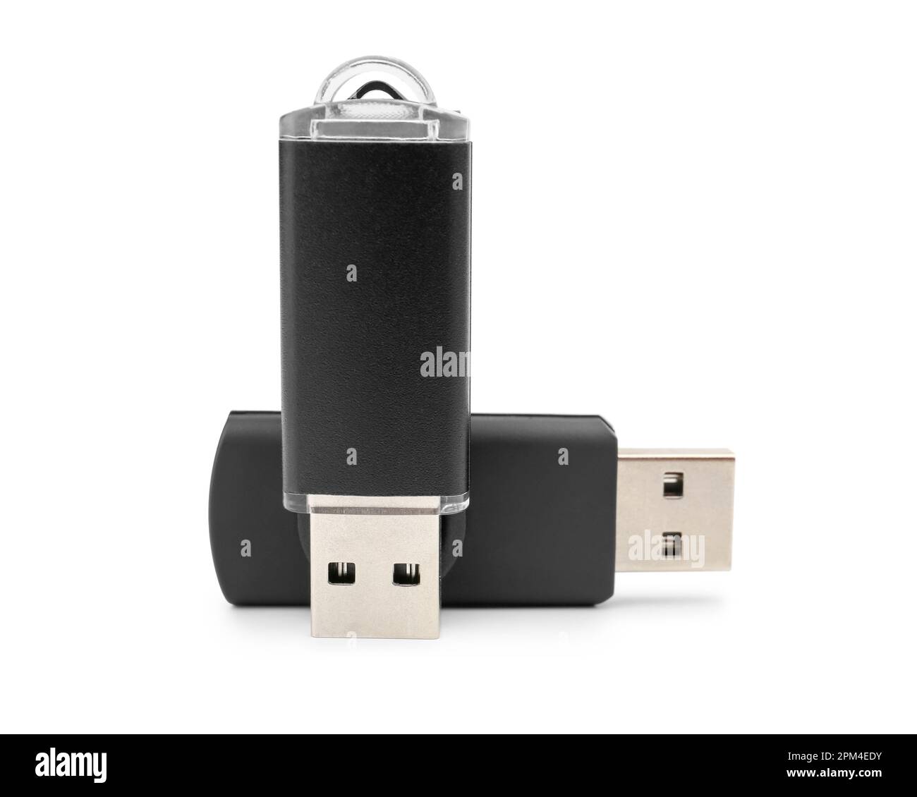 Black USB flash drives on white background Stock Photo - Alamy
