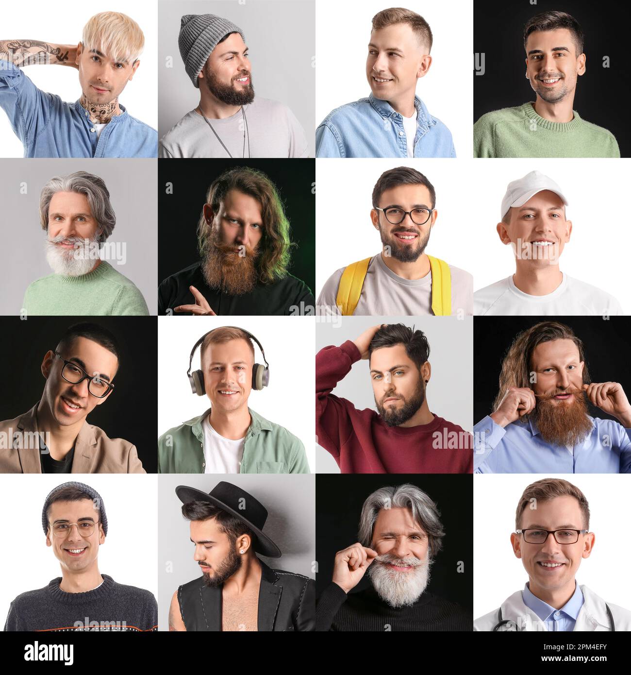 Collage of different modern men Stock Photo - Alamy