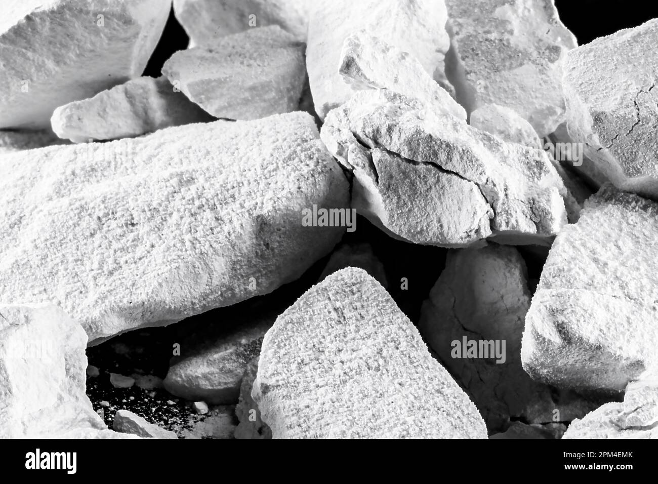 Calcium and Magnesium stones, black background. Called virgin lime or ...