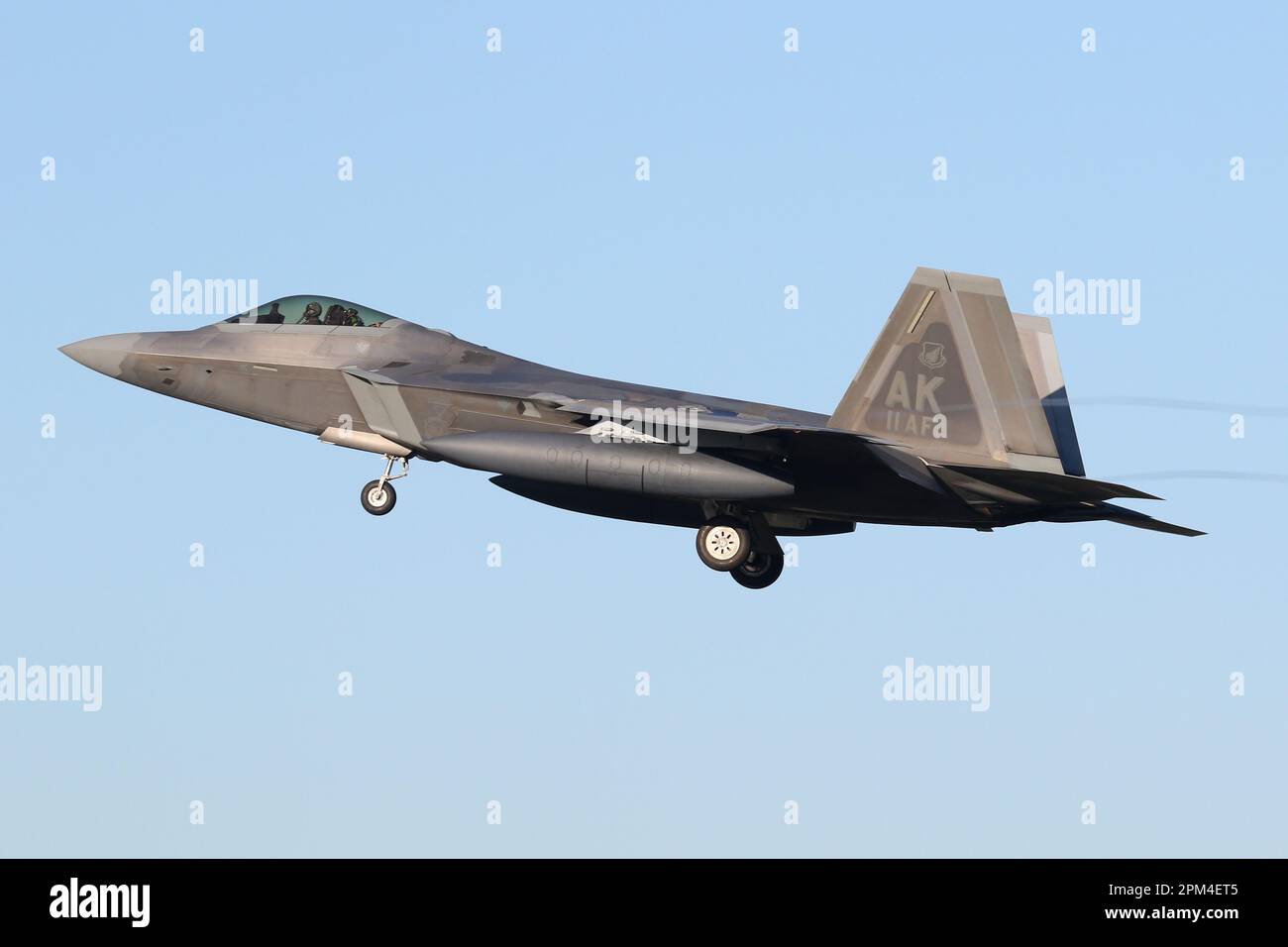 F-22A Raptor from the 3rd Fighter Wing at Elmendorf AFB in Alaska ...