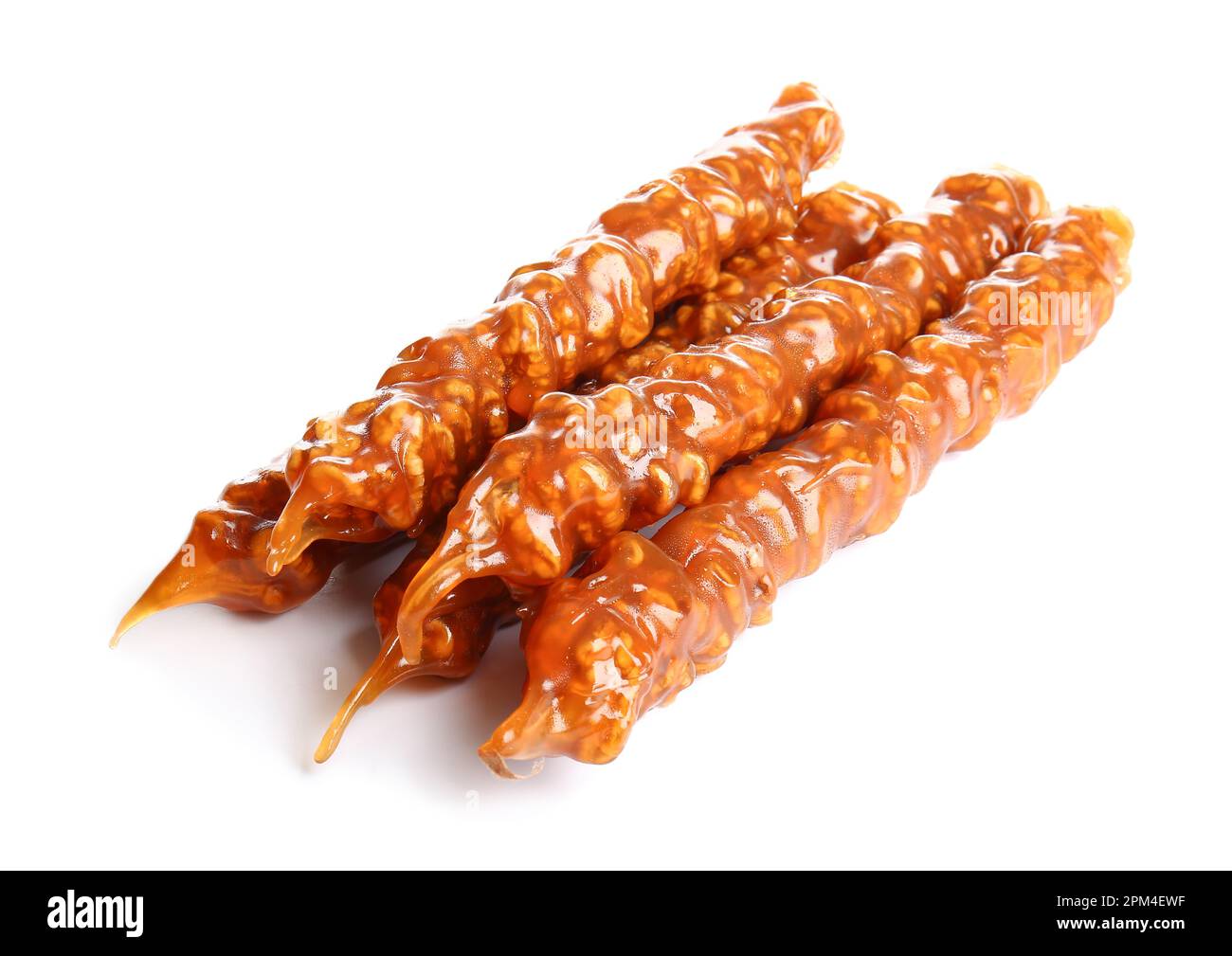 Pile of tasty churchkhela on white background Stock Photo - Alamy