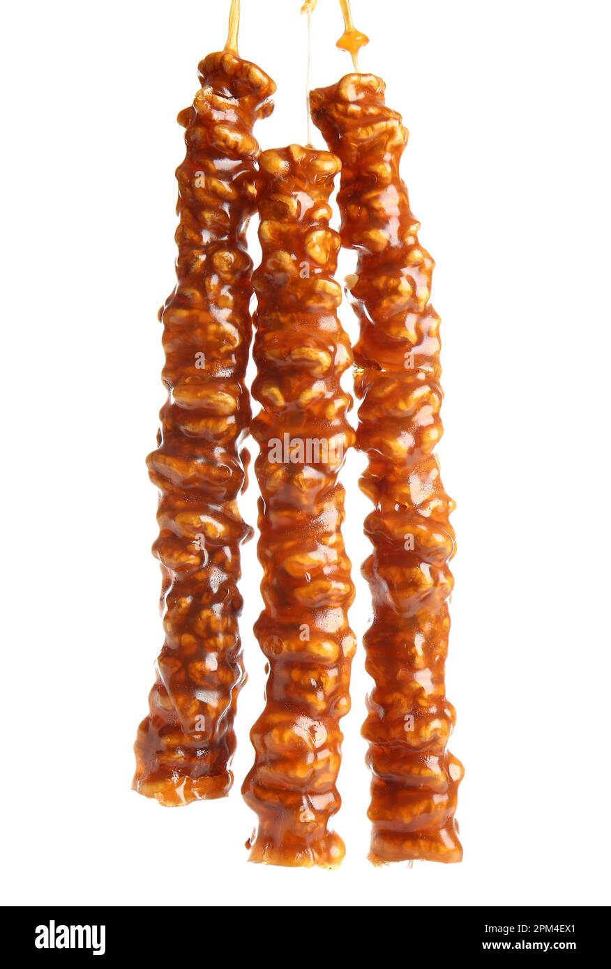 Tasty churchkhela isolated on white background Stock Photo - Alamy