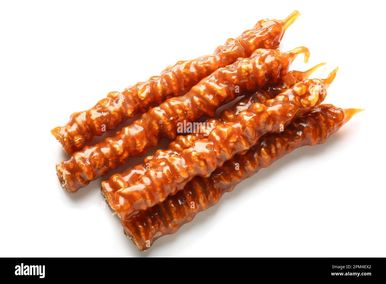 Pile of tasty churchkhela on white background Stock Photo - Alamy