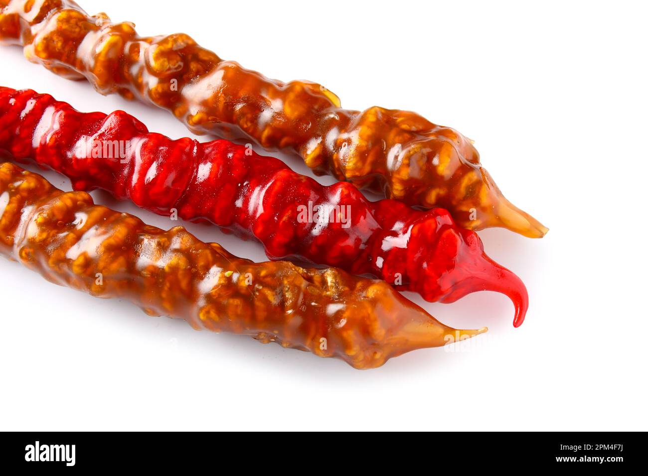 Delicious churchkhela isolated on white background Stock Photo - Alamy
