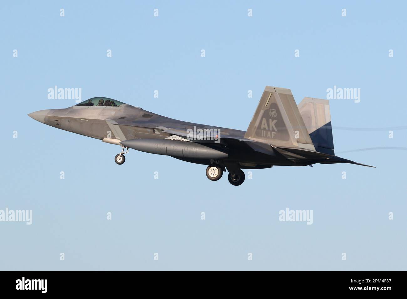 F-22A Raptor from the 3rd Fighter Wing at Elmendorf AFB in Alaska ...