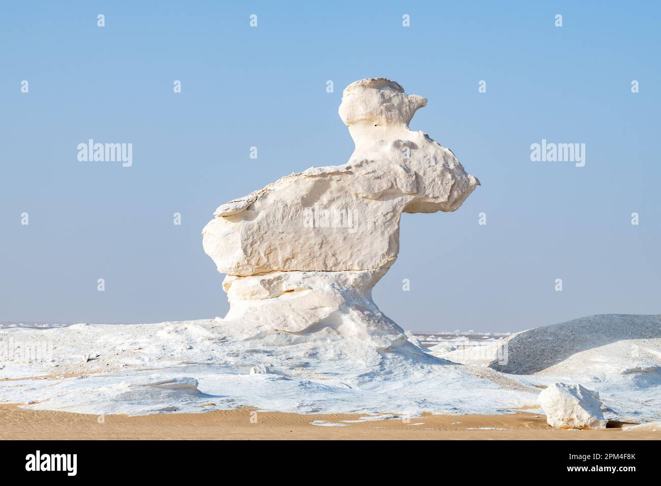 The rabbit chalk rock outcrop in the white desert in Bahariya in Egypt ...