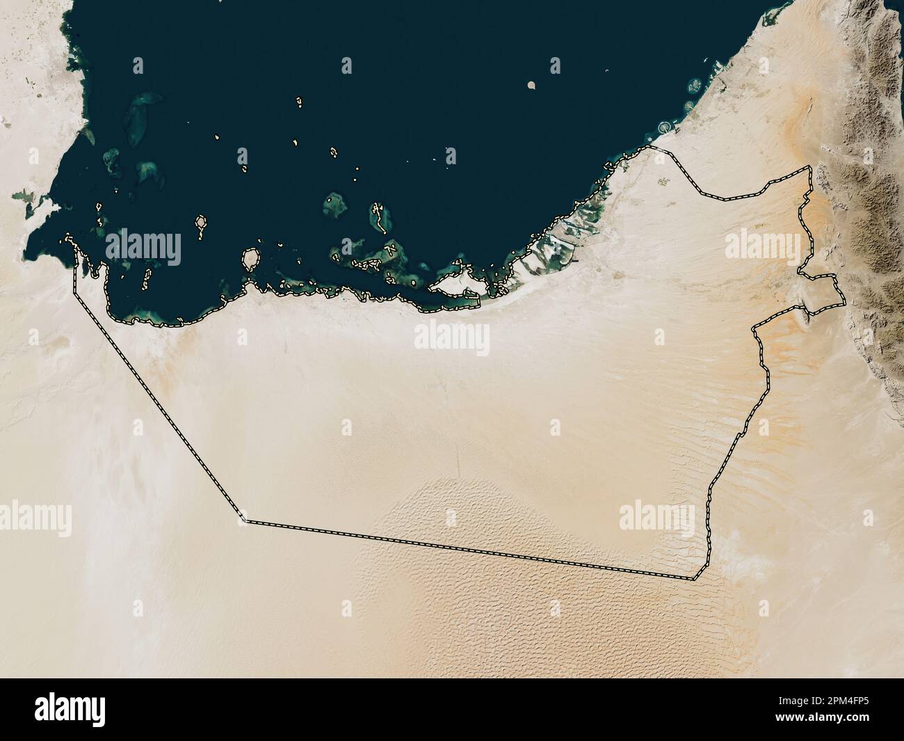 Abu Dhabi, emirate of United Arab Emirates. Low resolution satellite ...