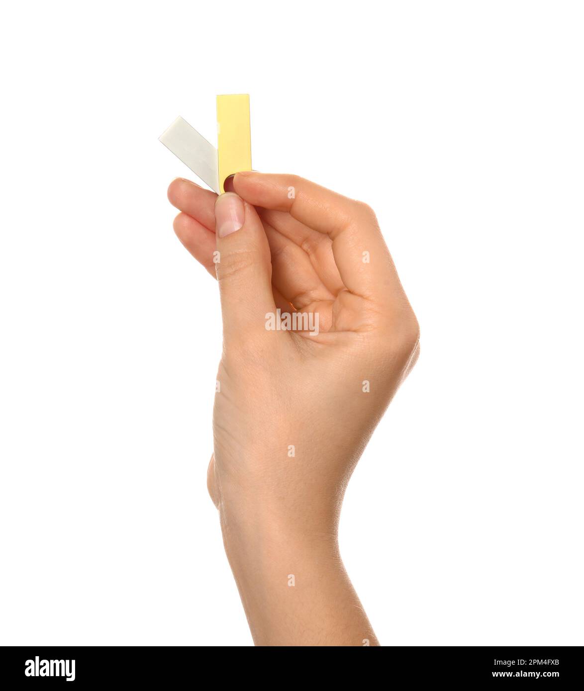 Female hand holding USB flash drives isolated on white background Stock ...