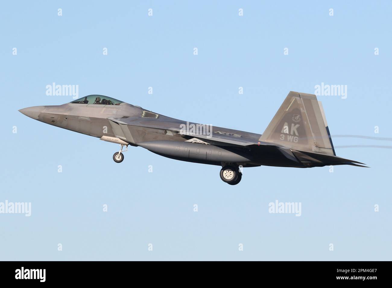 F-22A Raptor from the 3rd Fighter Wing at Elmendorf AFB in Alaska ...