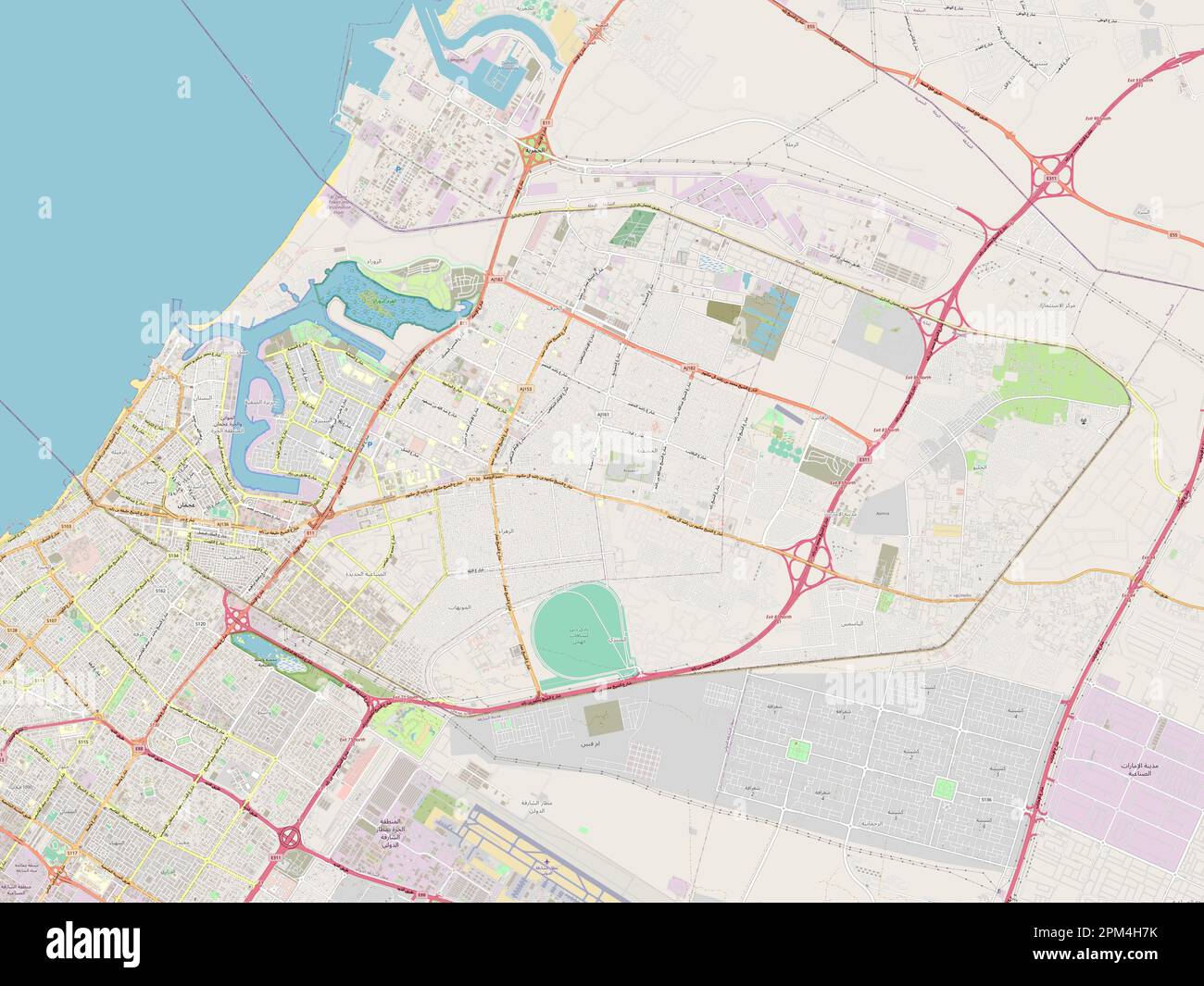 Ajman, emirate of United Arab Emirates. Open Street Map Stock Photo - Alamy