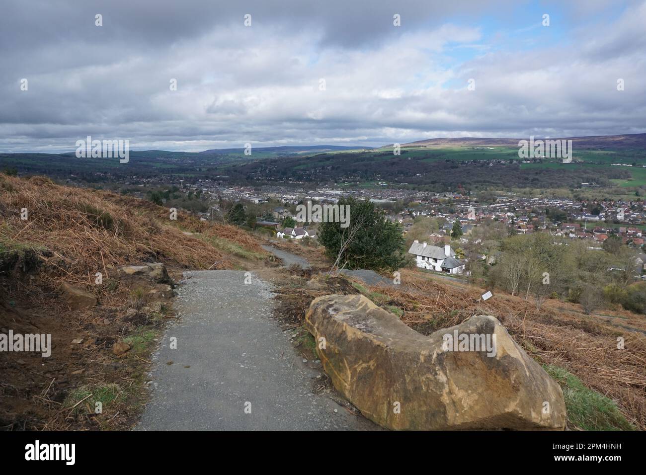 View of Ilkley from Moors Stock Photo - Alamy