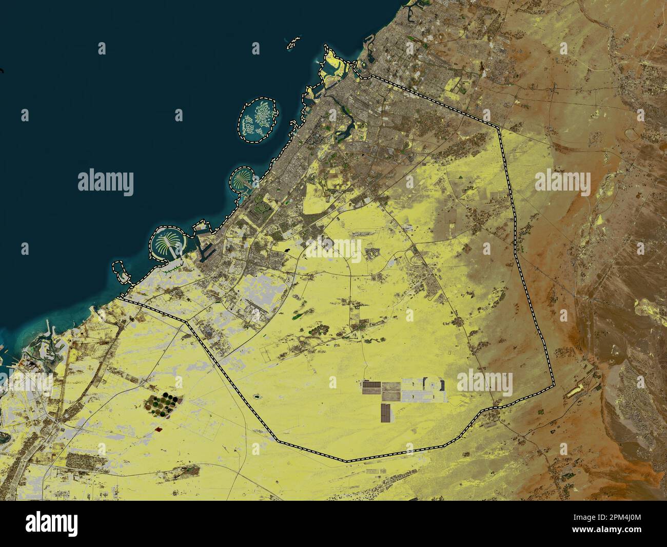 Dubay, emirate of United Arab Emirates. Low resolution satellite map ...