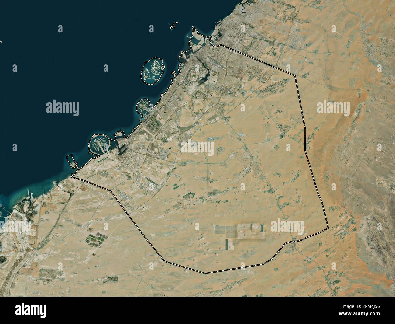 Dubay, emirate of United Arab Emirates. High resolution satellite map ...
