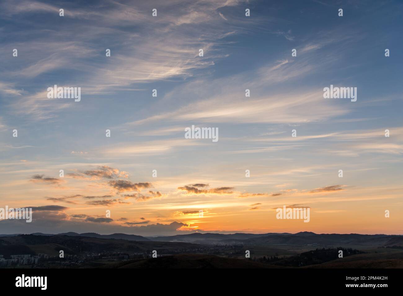 Dramatic sunset background at night Stock Photo - Alamy