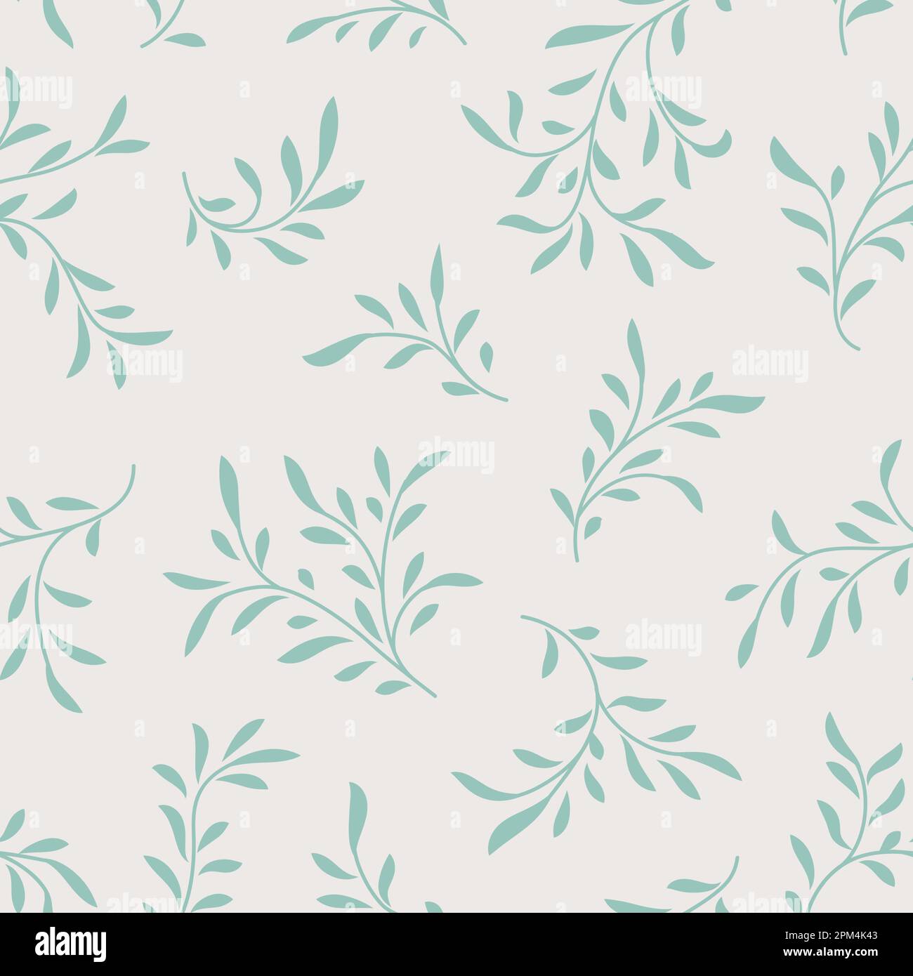 Floral seamless pattern. Branch with leaves ornamental texture ...