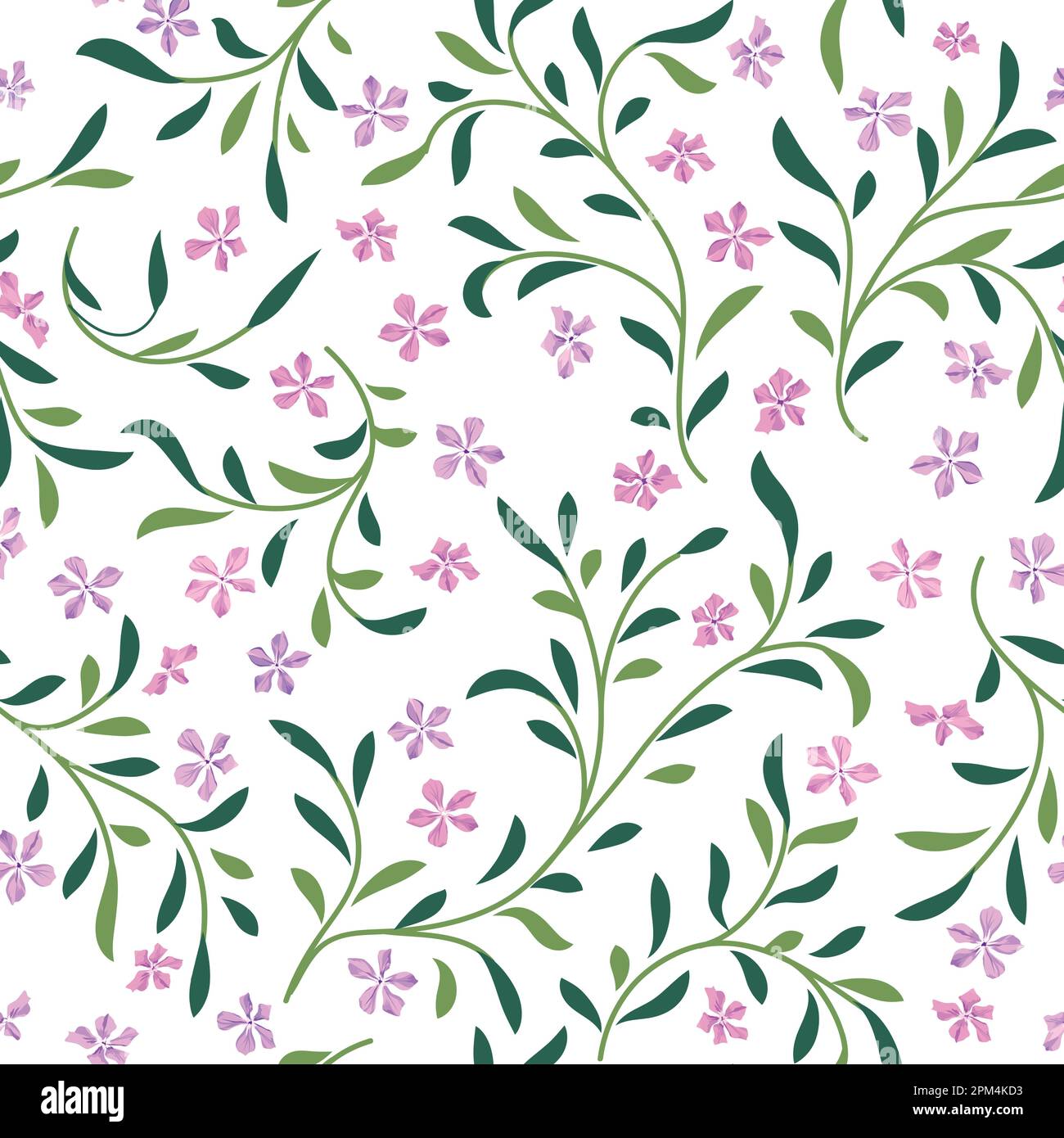 Abstract floral pattern. Branch with flowers and leaves ornamental ...