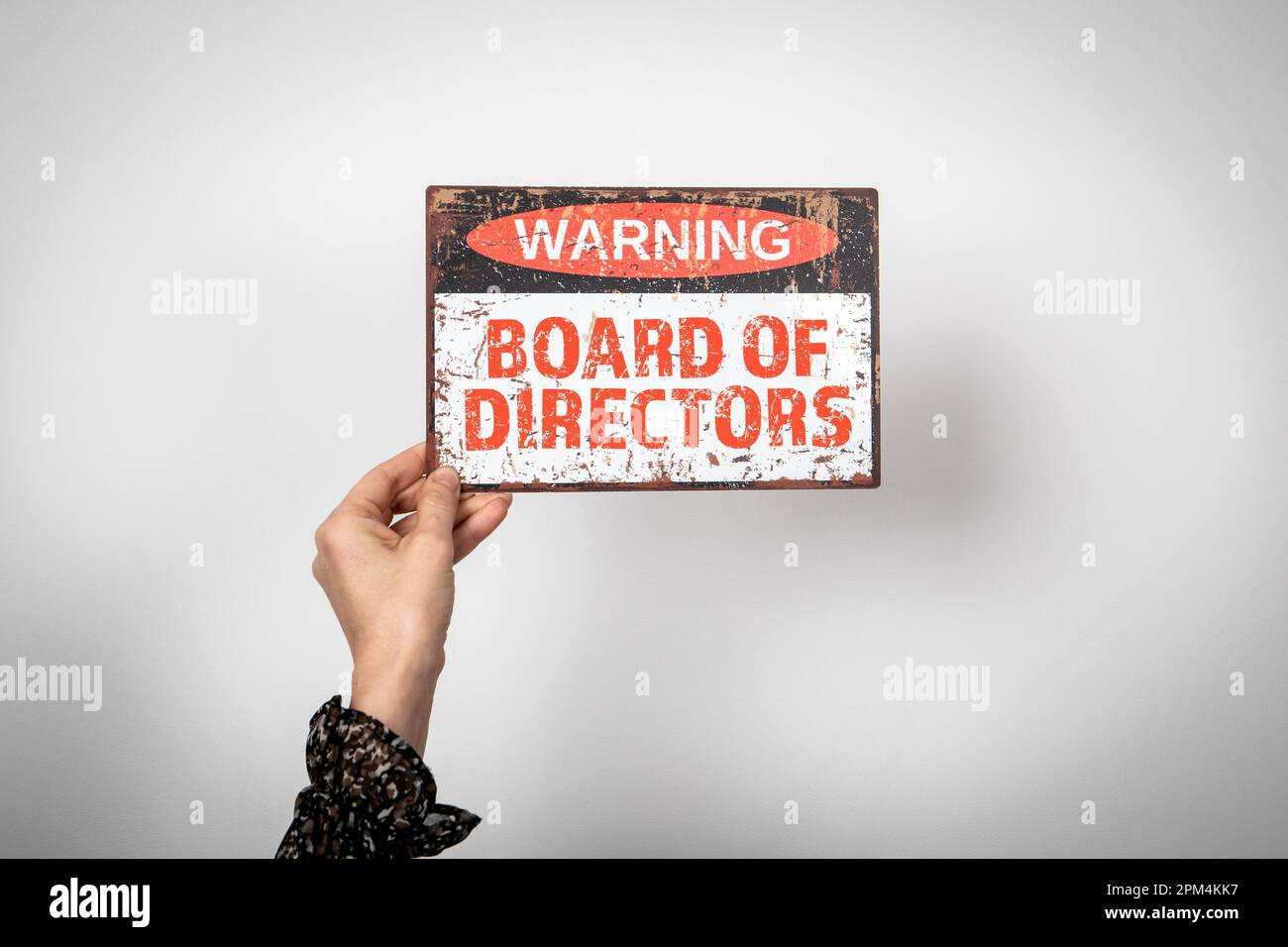 Board of Directors. Warning sign with text on a white background Stock ...