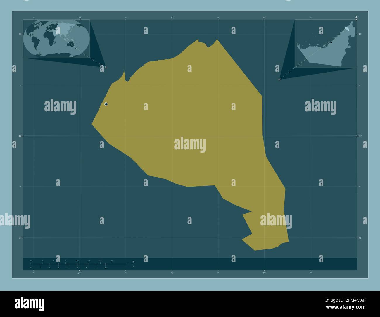 Umm Al Qaywayn, emirate of United Arab Emirates. Solid color shape ...