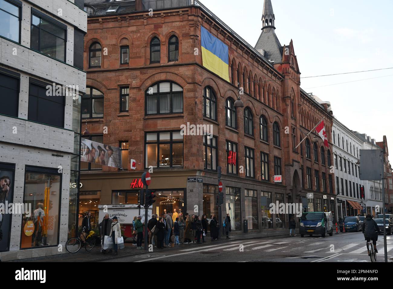 Copenhagen /Denmark/11 April 2023/Swedish retail store H&M on stroeget ...