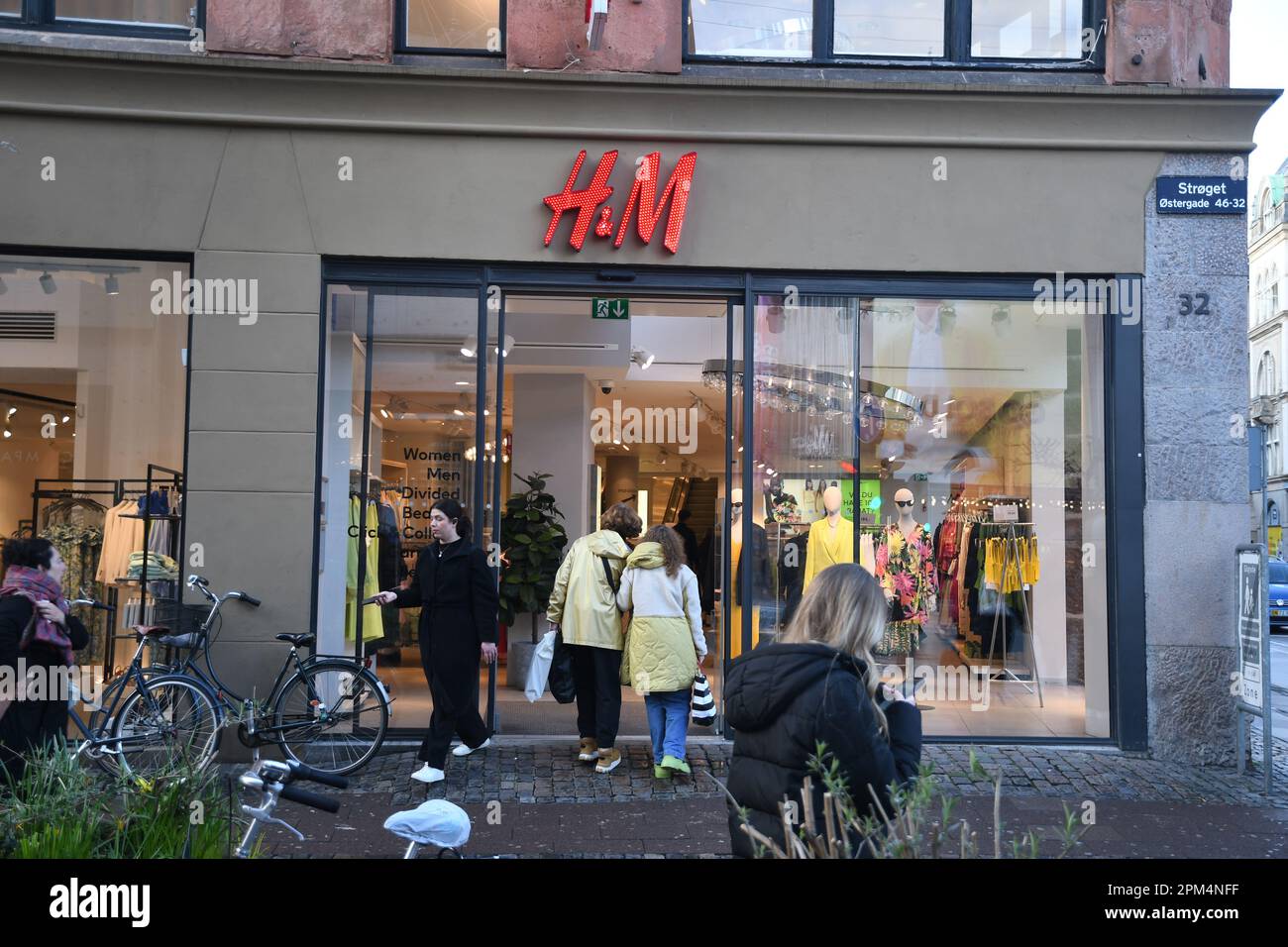 Copenhagen /Denmark/11 April 2023/Swedish retail store H&M on stroeget ...