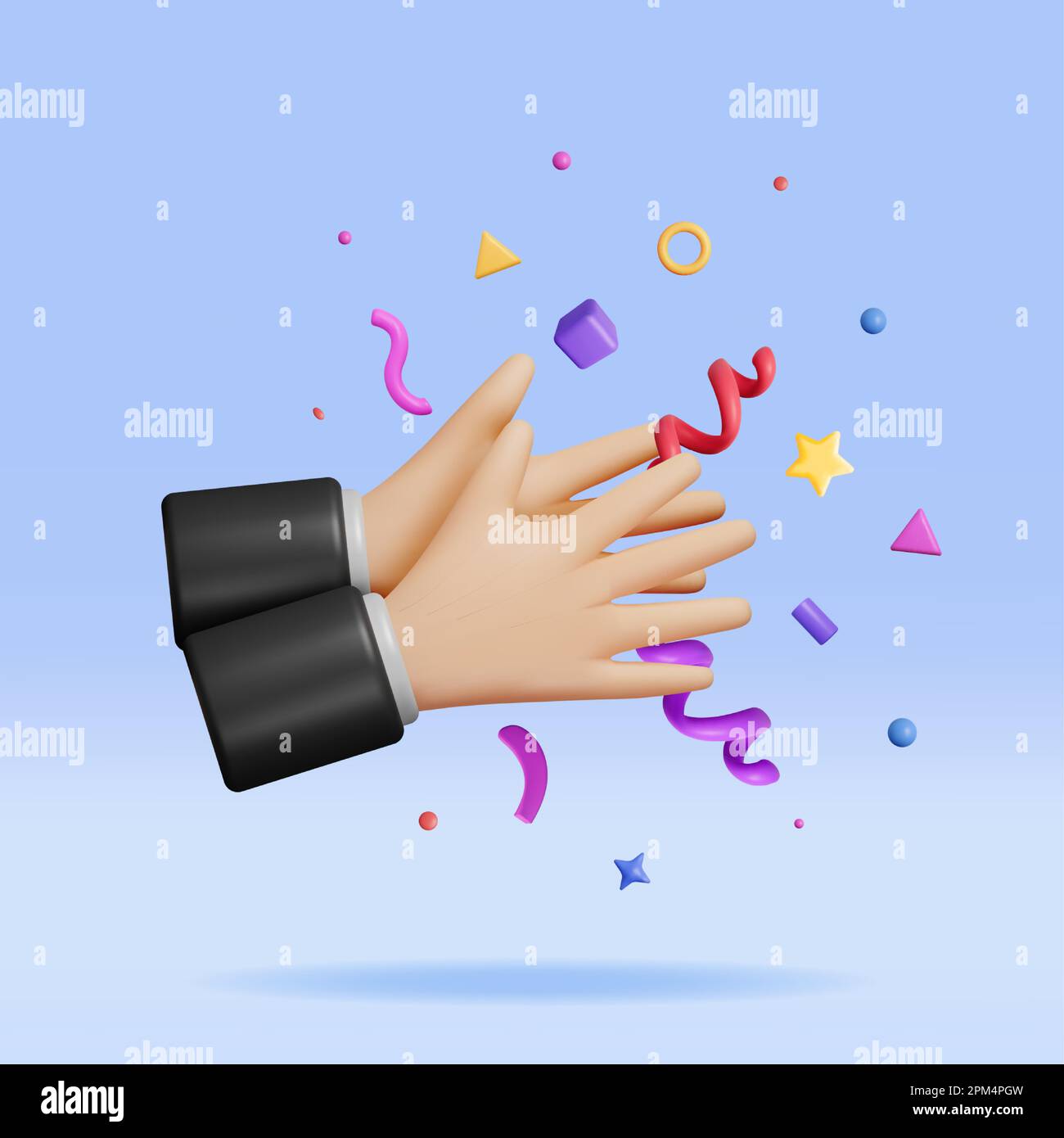 3D Human Hands Clapping Isolated on White Stock Vector Image & Art - Alamy