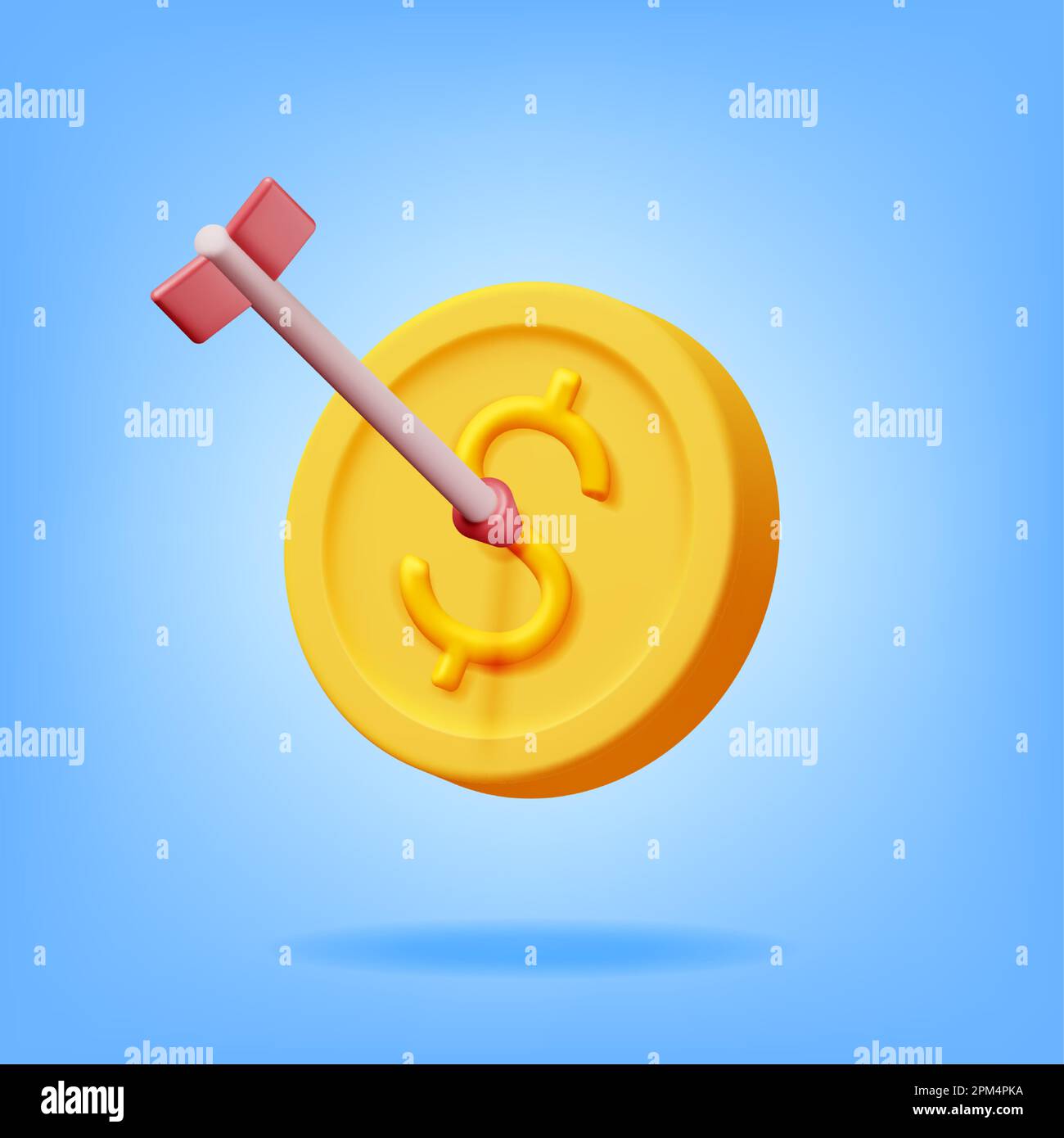 3D Arrow in Coin Target Isolated Stock Vector Image & Art - Alamy