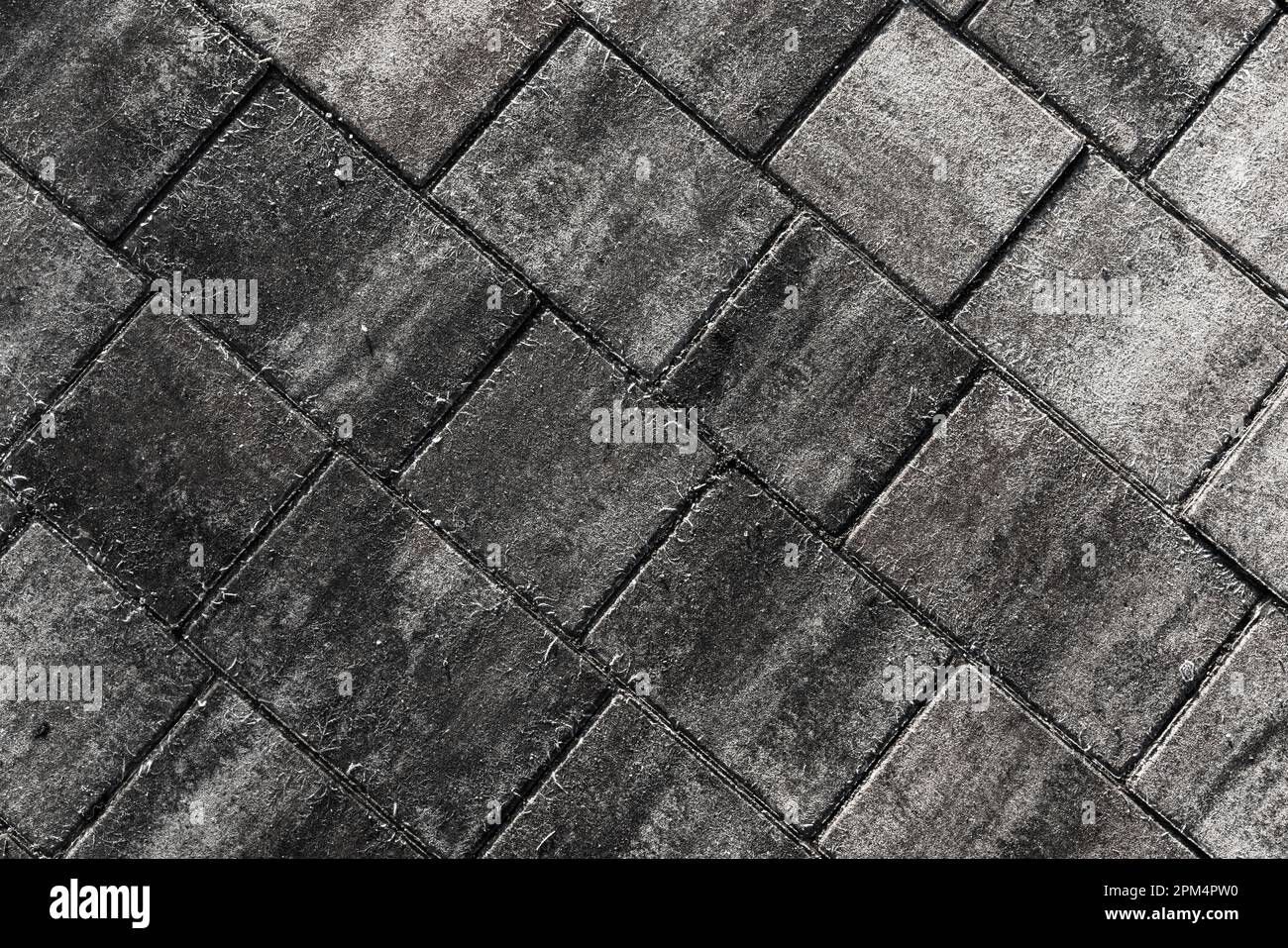 Dark gray concrete cobble road background, paving slabs pattern Stock ...