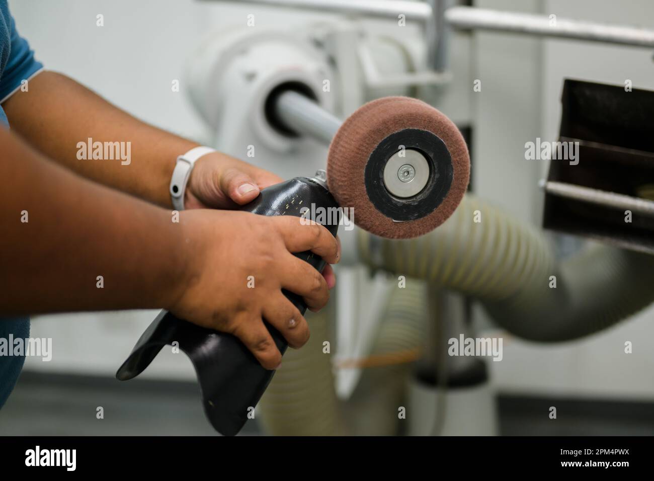 Worker making plaster cast for socket at prosthetic factory Stock Photo - Alamy