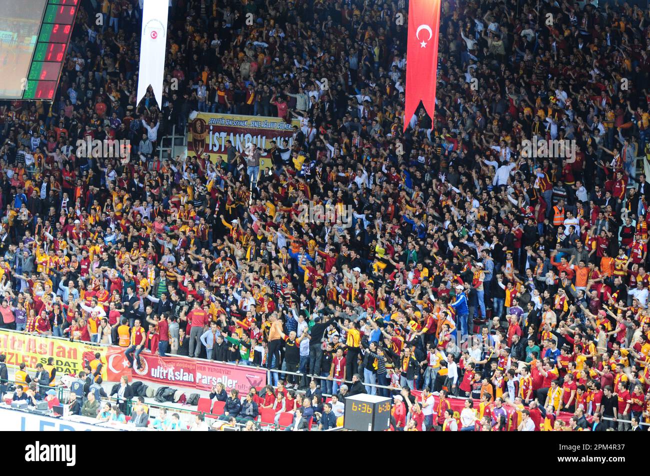 Fans at Galatasaray Basketball match Stock Photo - Alamy