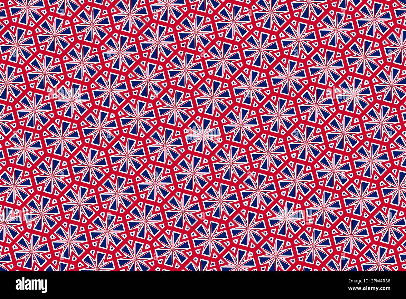 Geometric pattern in the colors of the national flag of United Kingdom ...