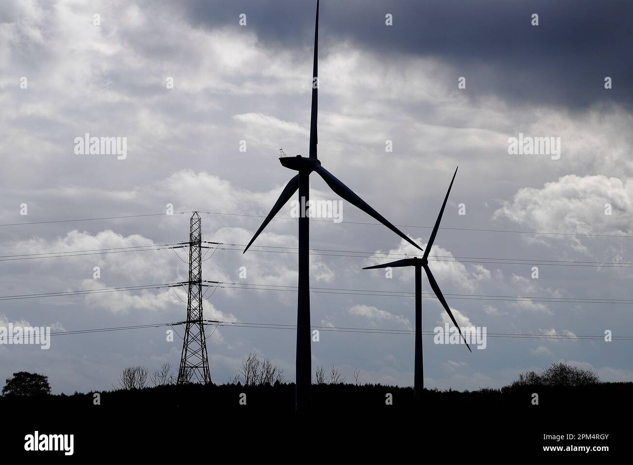 Wind turbines at Hook Moor Wind Farm near Leeds,West Yorkshire,UK Stock ...
