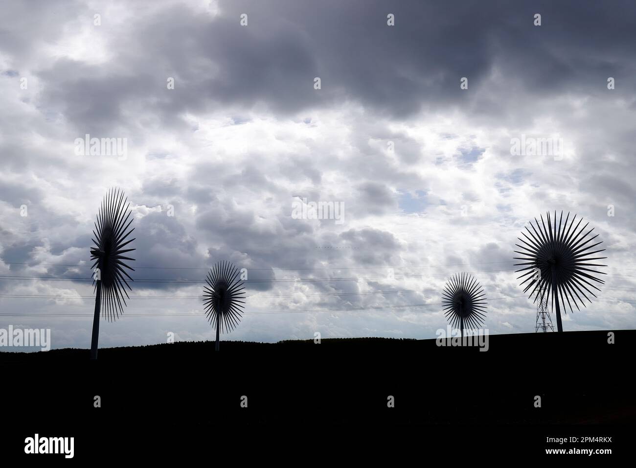 Composites of wind turbines that look like giant dandelions at Hook ...