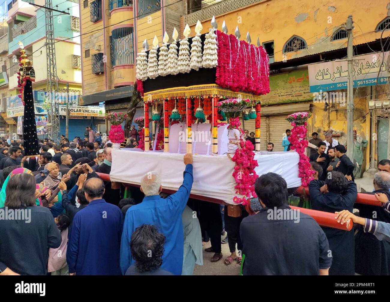 Shiite Muslims are holding mourning procession in connection of Youm-e ...