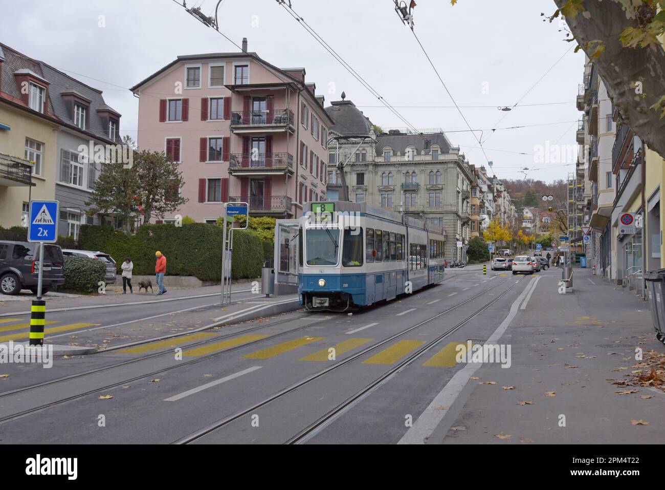 Zurich tram on Klosbachstrasse, Zurich, Switzerland, November 2022 ...