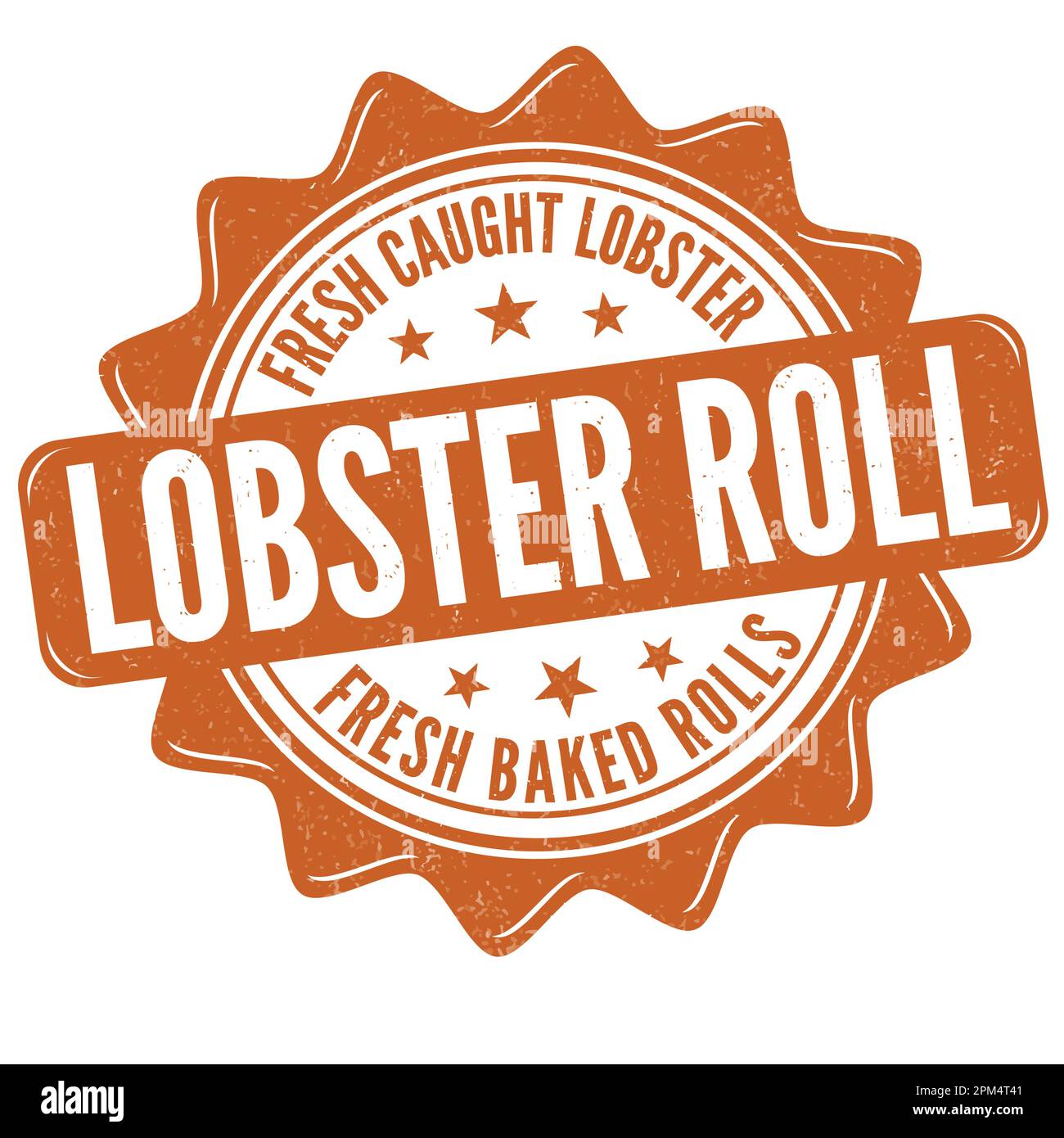 Lobster roll label or stamp on white background, vector illustration ...