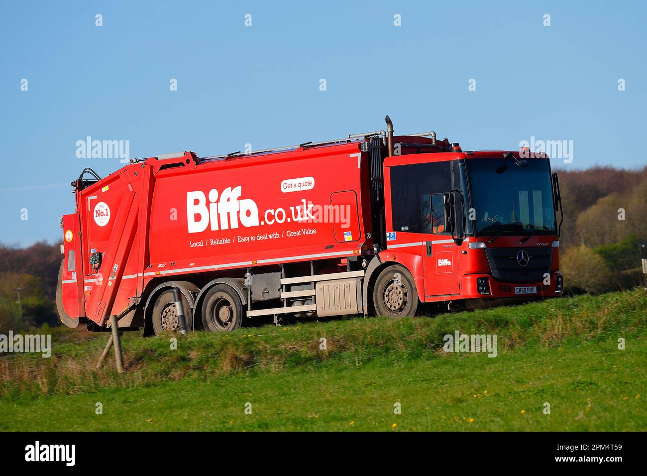A Biffa waste collection lorry on the B1222 at Sherburn-in-Elmet,North ...