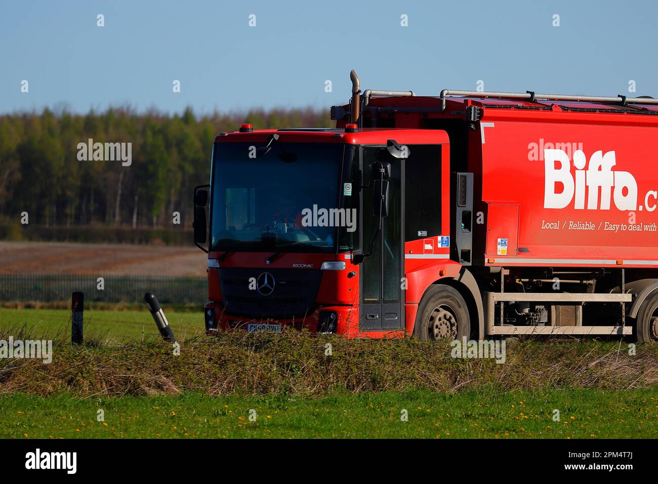 A Biffa waste collection lorry on the B1222 at Sherburn-in-Elmet,North ...